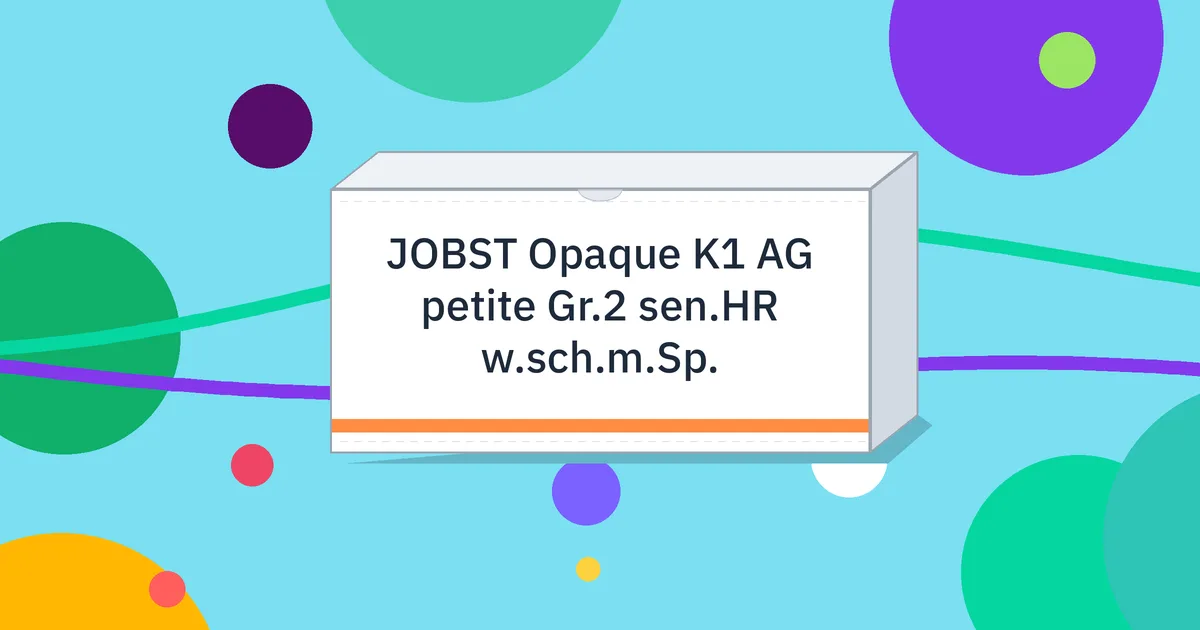 Symbolbild: Packung mit der Aufschrift JOBST Opaque K1 AG petite Gr.2 sen.HR w.sch.m.Sp. (PZN 13086316) – Verfügbarkeit und Bezug in Apotheken in Frankfurt am Main