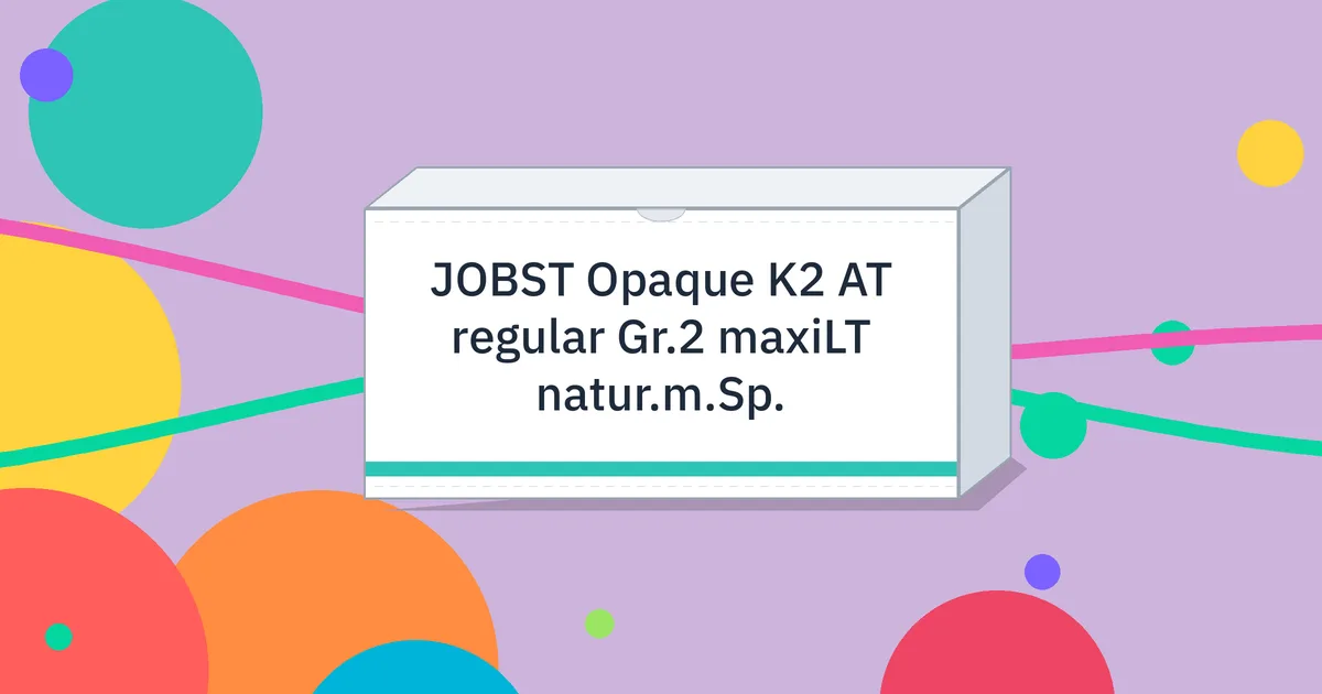 Symbolbild: Packung mit der Aufschrift JOBST Opaque K2 AT regular Gr.2 maxiLT natur.m.Sp. (PZN 13121627) – Verfügbarkeit und Bezug in Apotheken in Frankfurt am Main