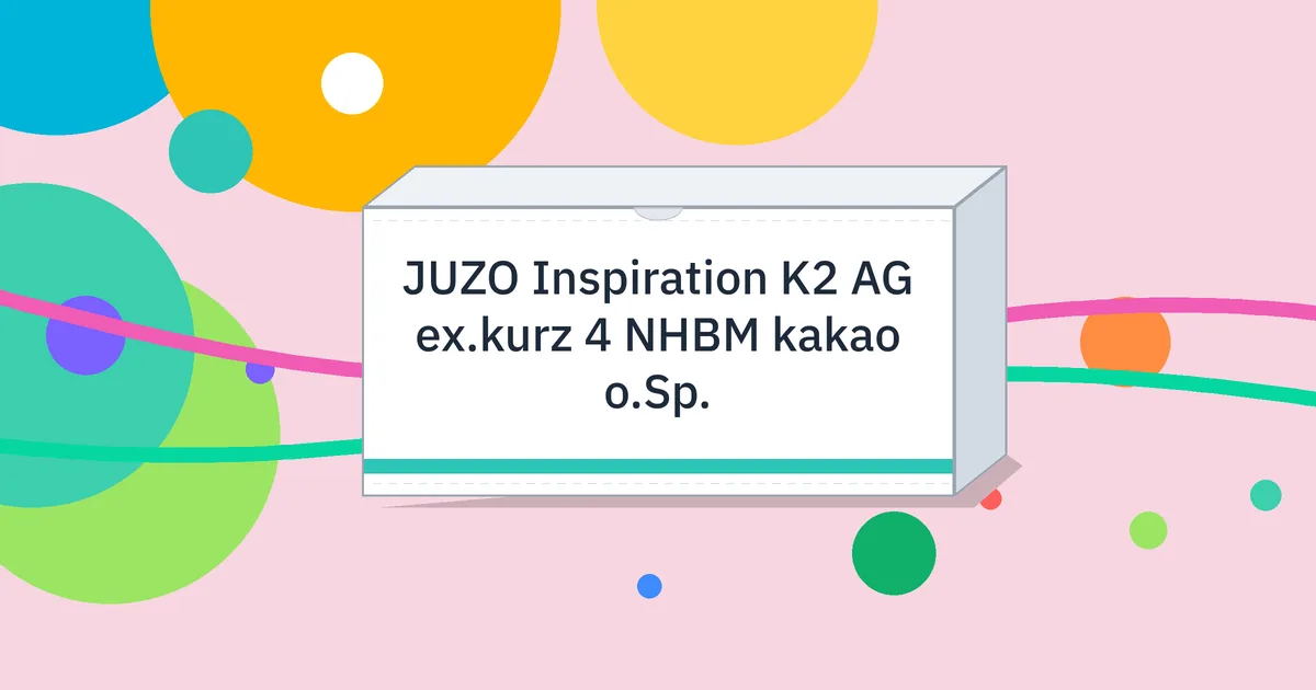 Symbolbild: Packung mit der Aufschrift JUZO Inspiration K2 AG ex.kurz 4 NHBM kakao o.Sp. (PZN 14951638) – Verfügbarkeit und Bezug in Apotheken in Frankfurt am Main