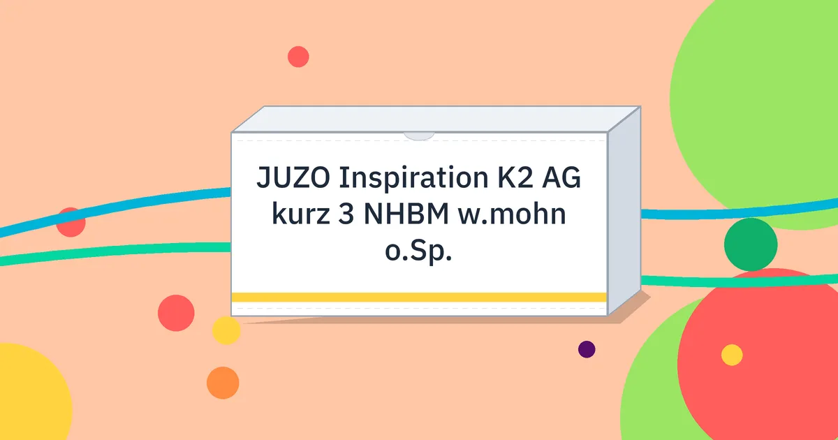 Symbolbild: Packung mit der Aufschrift JUZO Inspiration K2 AG kurz 3 NHBM w.mohn o.Sp. (PZN 14921726) – Verfügbarkeit und Bezug in Apotheken in Frankfurt am Main