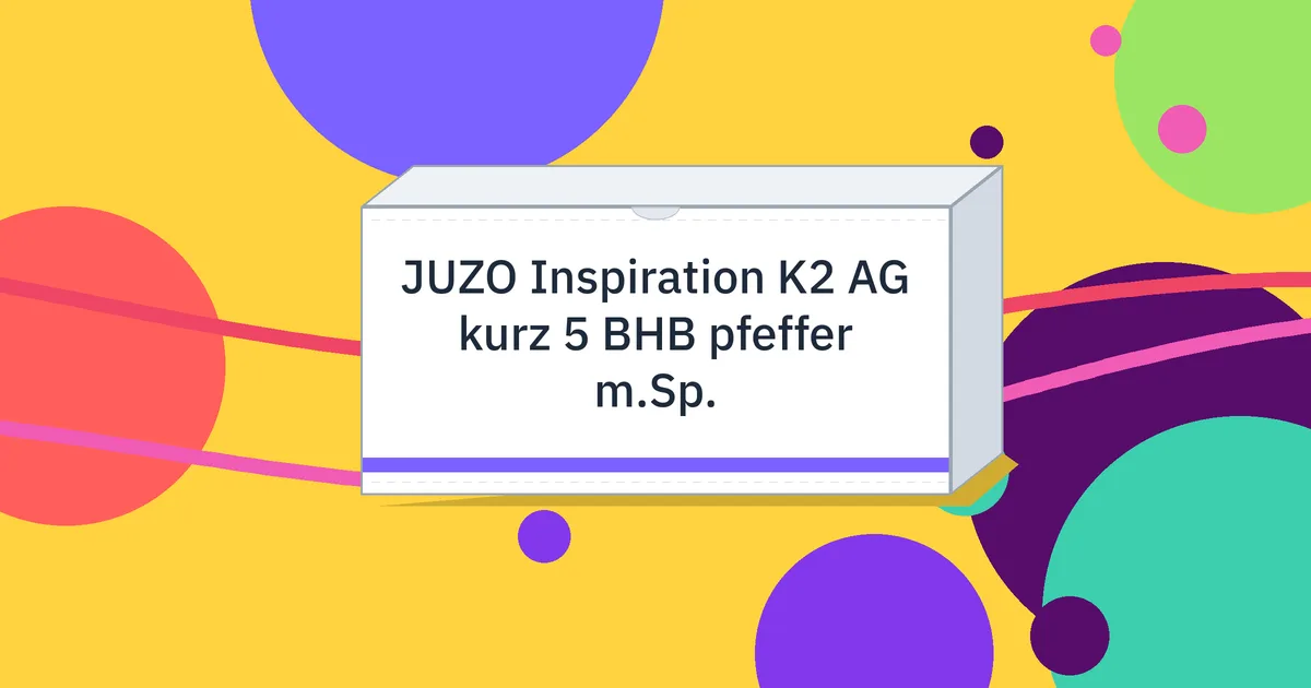 Symbolbild: Packung mit der Aufschrift JUZO Inspiration K2 AG kurz 5 BHB pfeffer m.Sp. (PZN 14833962) – Verfügbarkeit und Bezug in Apotheken in Frankfurt am Main