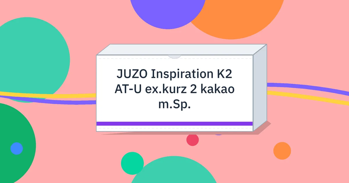 Symbolbild: Packung mit der Aufschrift JUZO Inspiration K2 AT-U ex.kurz 2 kakao m.Sp. (PZN 14952508) – Verfügbarkeit und Bezug in Apotheken in Frankfurt am Main