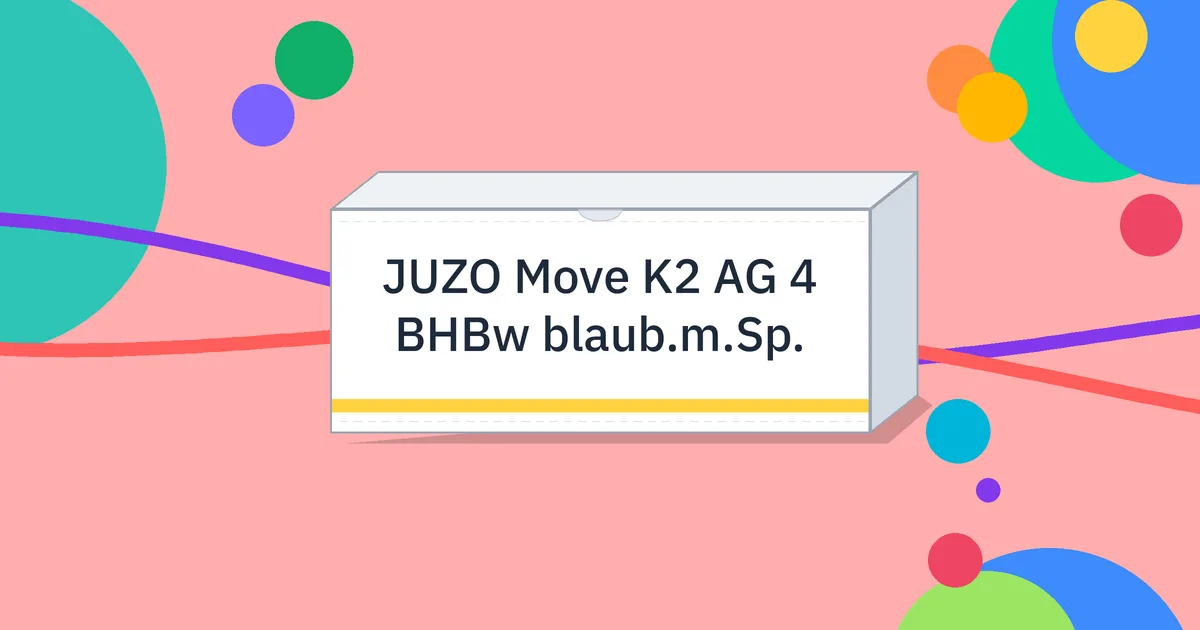 Symbolbild: Packung mit der Aufschrift JUZO Move K2 AG 4 BHBw blaub.m.Sp. (PZN 18556005) – Verfügbarkeit und Bezug in Apotheken in Frankfurt am Main