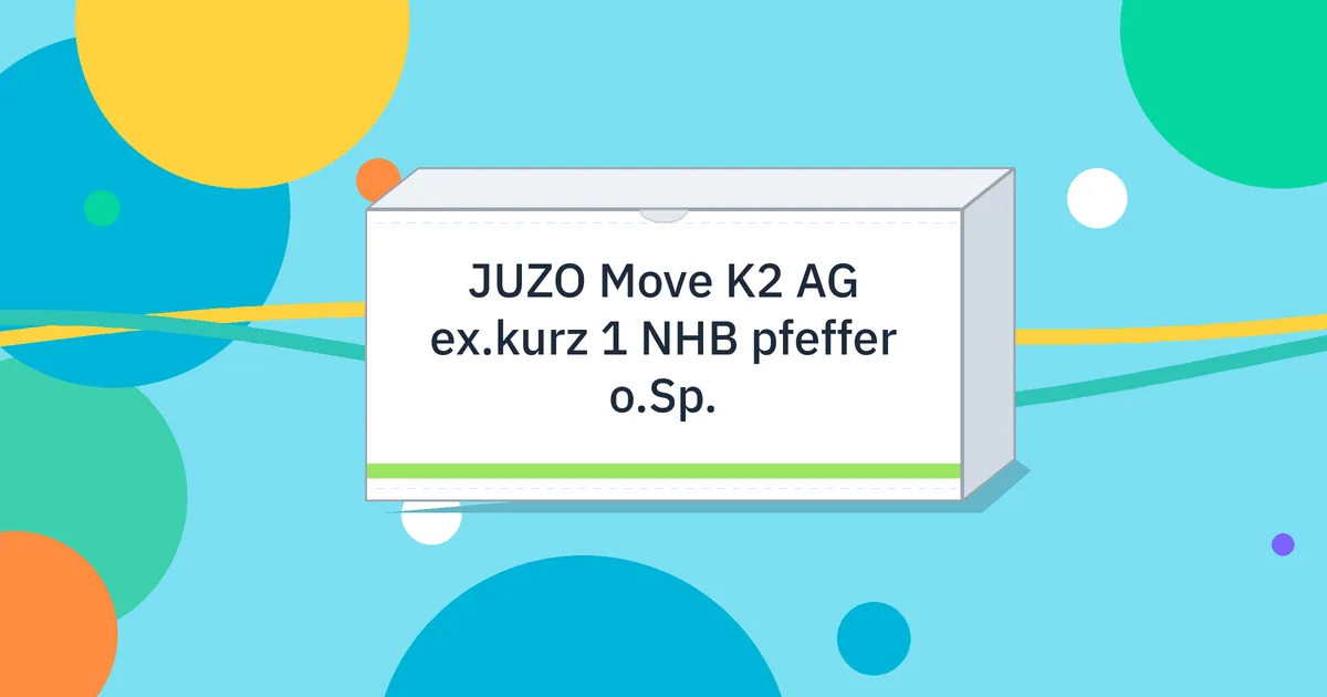Symbolbild: Packung mit der Aufschrift JUZO Move K2 AG ex.kurz 1 NHB pfeffer o.Sp. (PZN 16639017) – Verfügbarkeit und Bezug in Apotheken in Frankfurt am Main