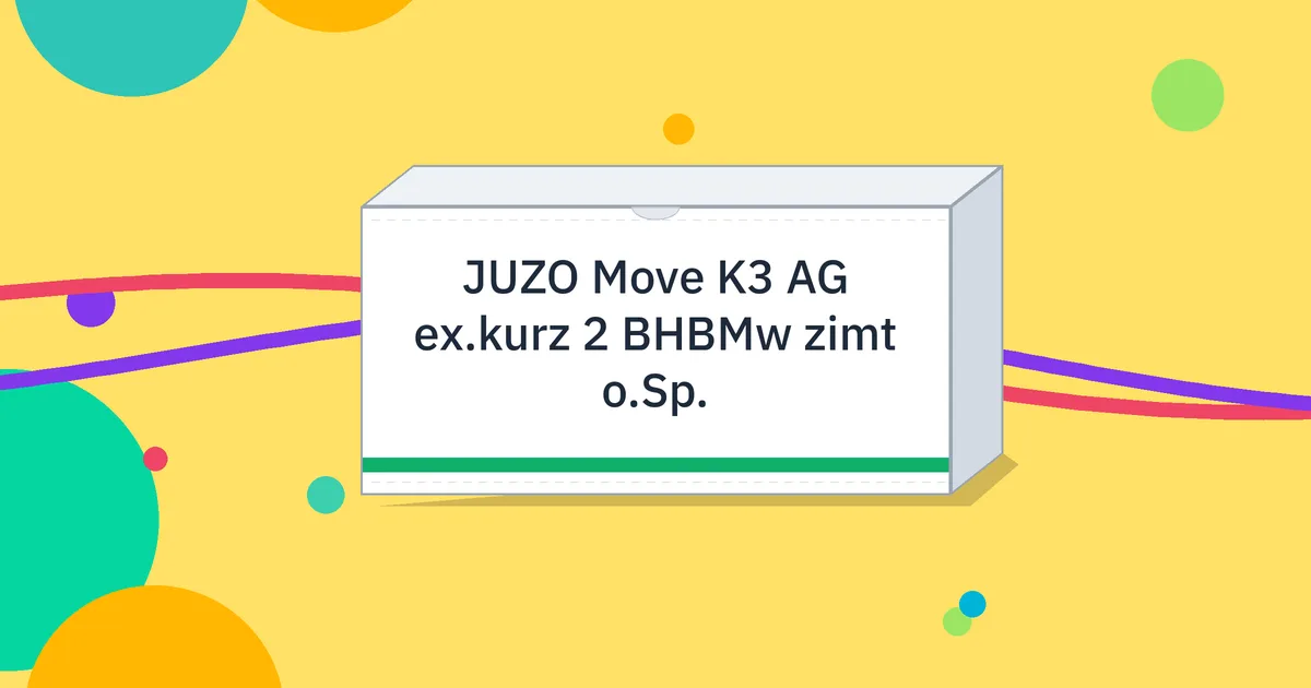 Symbolbild: Packung mit der Aufschrift JUZO Move K3 AG ex.kurz 2 BHBMw zimt o.Sp. (PZN 18586153) – Verfügbarkeit und Bezug in Apotheken in Frankfurt am Main