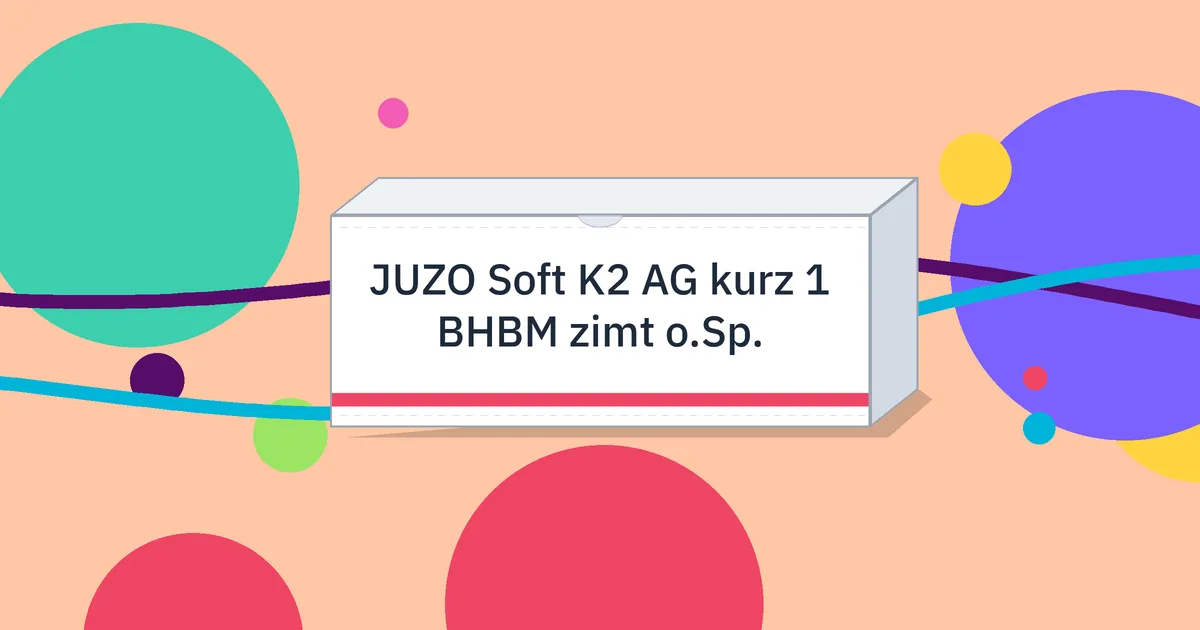 Symbolbild: Packung mit der Aufschrift JUZO Soft K2 AG kurz 1 BHBM zimt o.Sp. (PZN 14861438) – Verfügbarkeit und Bezug in Apotheken in Frankfurt am Main