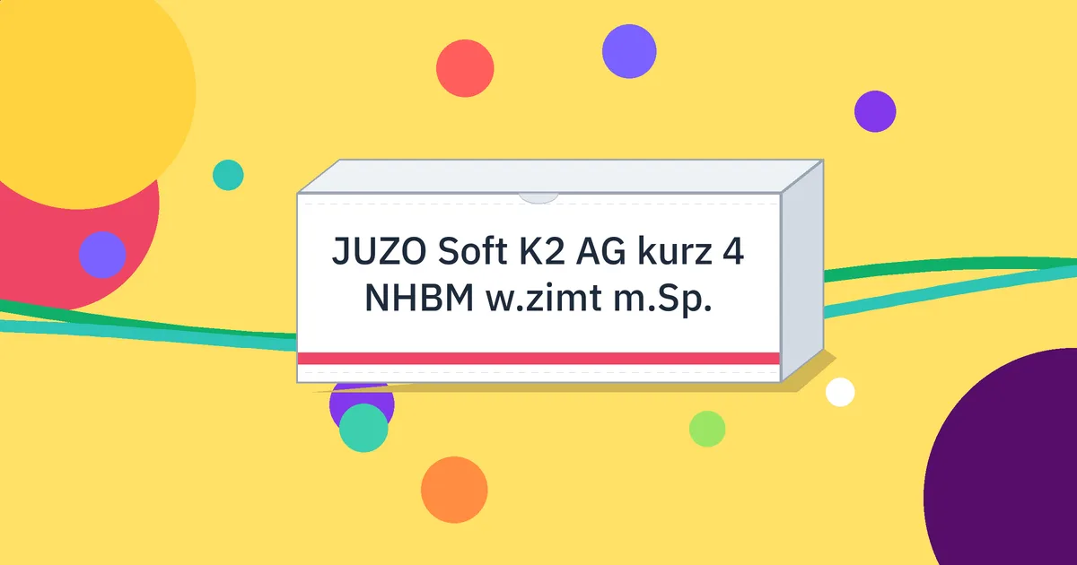 Symbolbild: Packung mit der Aufschrift JUZO Soft K2 AG kurz 4 NHBM w.zimt m.Sp. (PZN 15020600) – Verfügbarkeit und Bezug in Apotheken in Frankfurt am Main