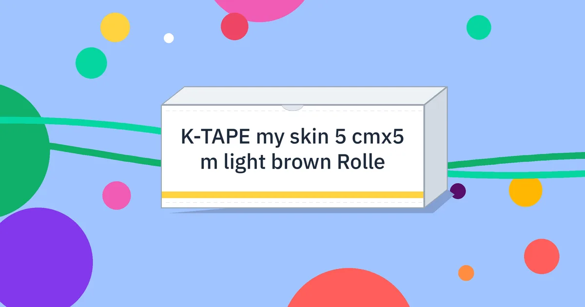 Symbolbild: Packung mit der Aufschrift K-TAPE my skin 5 cmx5 m light brown Rolle (PZN 17455236) – Verfügbarkeit und Bezug in Apotheken in Frankfurt am Main