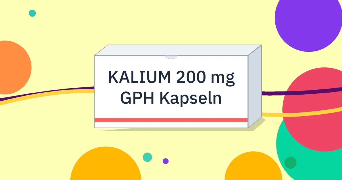 Symbolbild: Packung mit der Aufschrift KALIUM 200 mg GPH Kapseln (PZN 04569211) – Verfügbarkeit und Bezug in Apotheken in Frankfurt am Main
