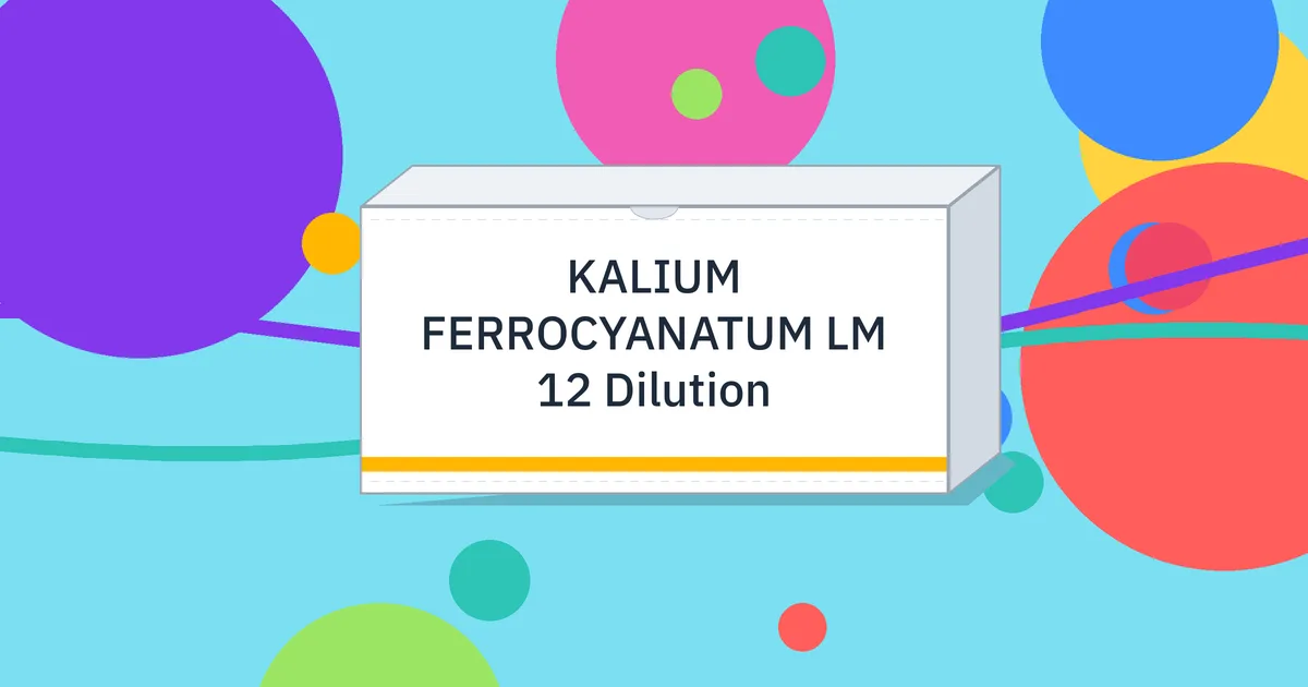 Symbolbild: Packung mit der Aufschrift KALIUM FERROCYANATUM LM 12 Dilution (PZN 12921024) – Verfügbarkeit und Bezug in Apotheken in Frankfurt am Main