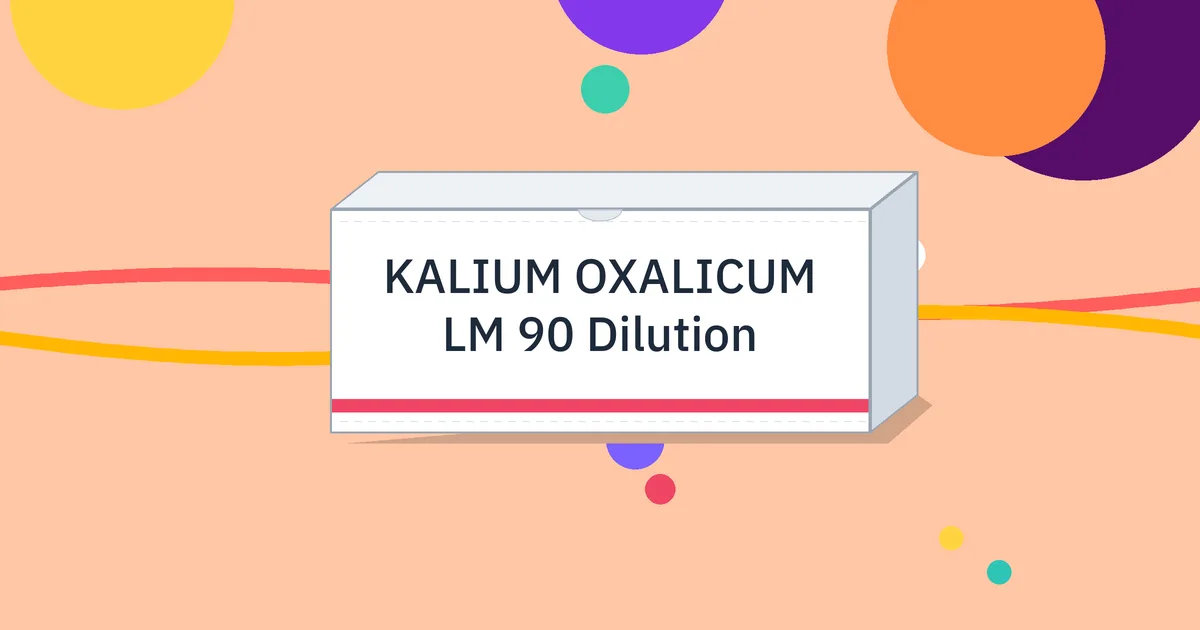 Symbolbild: Packung mit der Aufschrift KALIUM OXALICUM LM 90 Dilution (PZN 12923945) – Verfügbarkeit und Bezug in Apotheken in Frankfurt am Main