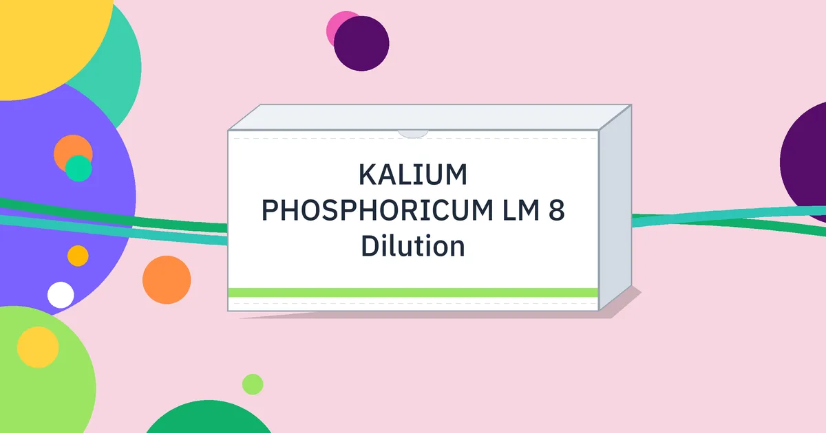 Symbolbild: Packung mit der Aufschrift KALIUM PHOSPHORICUM LM 8 Dilution (PZN 12924519) – Verfügbarkeit und Bezug in Apotheken in Frankfurt am Main