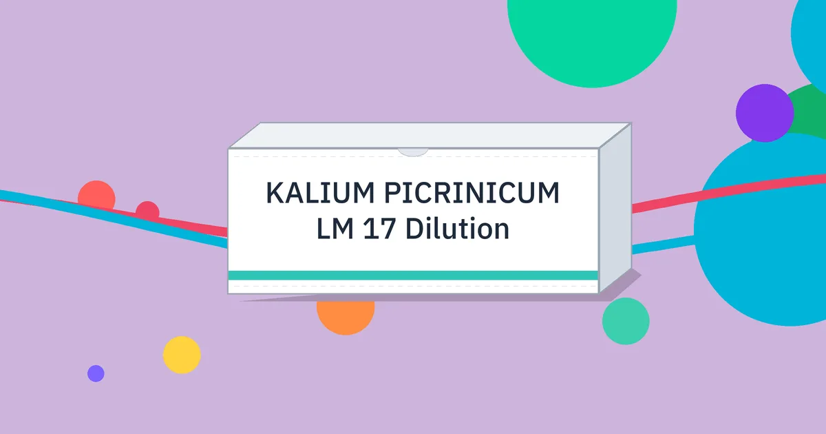 Symbolbild: Packung mit der Aufschrift KALIUM PICRINICUM LM 17 Dilution (PZN 12925051) – Verfügbarkeit und Bezug in Apotheken in Frankfurt am Main