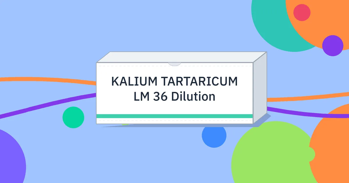 Symbolbild: Packung mit der Aufschrift KALIUM TARTARICUM LM 36 Dilution (PZN 12926984) – Verfügbarkeit und Bezug in Apotheken in Frankfurt am Main