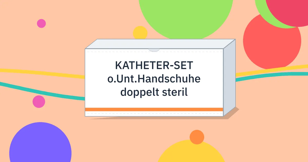 Symbolbild: Packung mit der Aufschrift KATHETER-SET o.Unt.Handschuhe doppelt steril (PZN 04136073) – Verfügbarkeit und Bezug in Apotheken in Frankfurt am Main