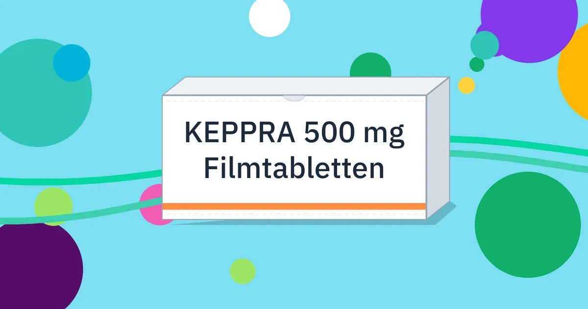 Symbolbild: Packung mit der Aufschrift KEPPRA 500 mg Filmtabletten (PZN 04259083) – Verfügbarkeit und Bezug in Apotheken in Frankfurt am Main