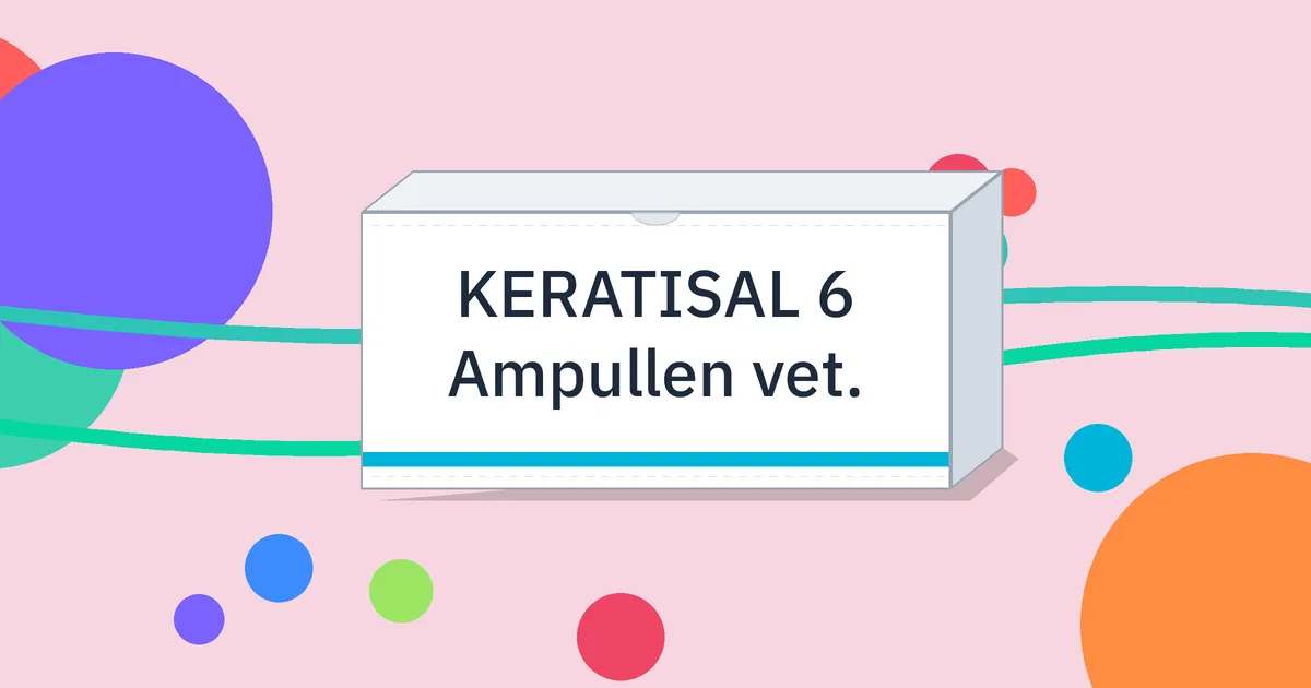 Symbolbild: Packung mit der Aufschrift KERATISAL 6 Ampullen vet. (PZN 04902395) – Verfügbarkeit und Bezug in Apotheken in Frankfurt am Main