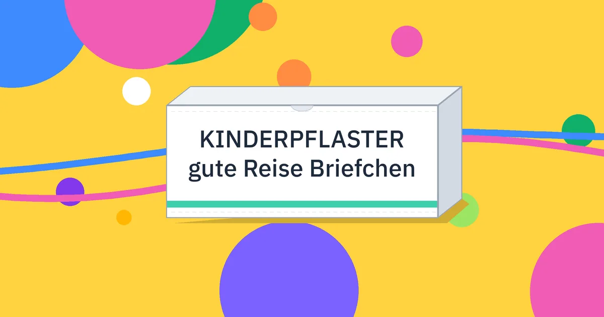 Symbolbild: Packung mit der Aufschrift KINDERPFLASTER gute Reise Briefchen (PZN 09078245) – Verfügbarkeit und Bezug in Apotheken in Frankfurt am Main