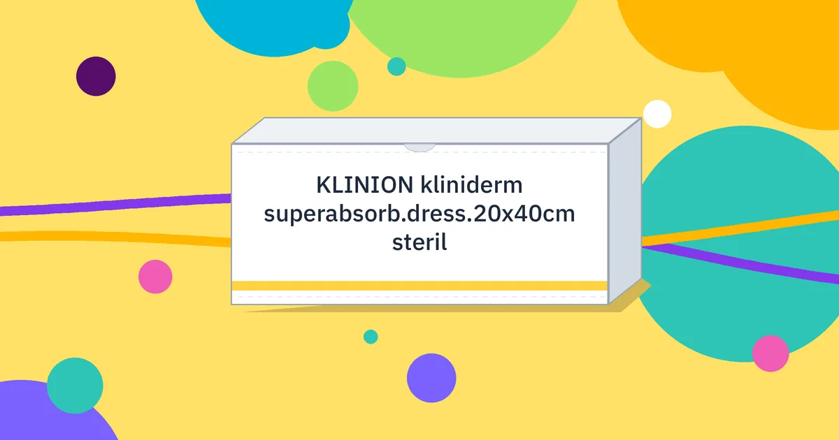 Symbolbild: Packung mit der Aufschrift KLINION kliniderm superabsorb.dress.20x40cm steril (PZN 19808555) – Verfügbarkeit und Bezug in Apotheken in Frankfurt am Main