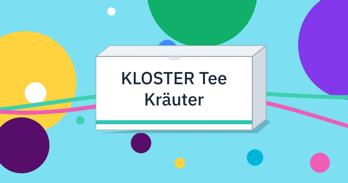 Symbolbild: Packung mit der Aufschrift KLOSTER Tee Kräuter (PZN 00449964) – Verfügbarkeit und Bezug in Apotheken in Frankfurt am Main