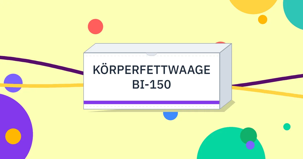 Symbolbild: Packung mit der Aufschrift KÖRPERFETTWAAGE BI-150 (PZN 18807588) – Verfügbarkeit und Bezug in Apotheken in Frankfurt am Main