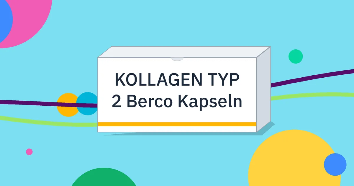 Symbolbild: Packung mit der Aufschrift KOLLAGEN TYP 2 Berco Kapseln (PZN 19694034) – Verfügbarkeit und Bezug in Apotheken in Frankfurt am Main