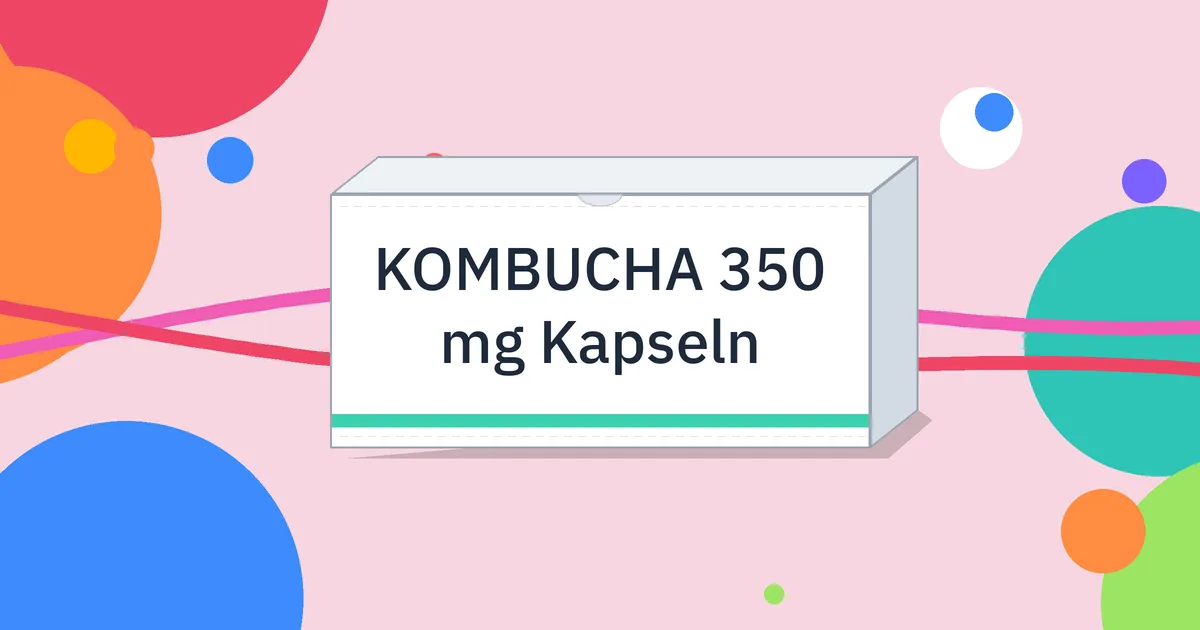 Symbolbild: Packung mit der Aufschrift KOMBUCHA 350 mg Kapseln (PZN 17178883) – Verfügbarkeit und Bezug in Apotheken in Frankfurt am Main