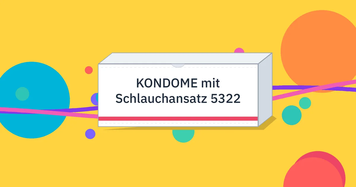 Symbolbild: Packung mit der Aufschrift KONDOME mit Schlauchansatz 5322 (PZN 00586388) – Verfügbarkeit und Bezug in Apotheken in Frankfurt am Main