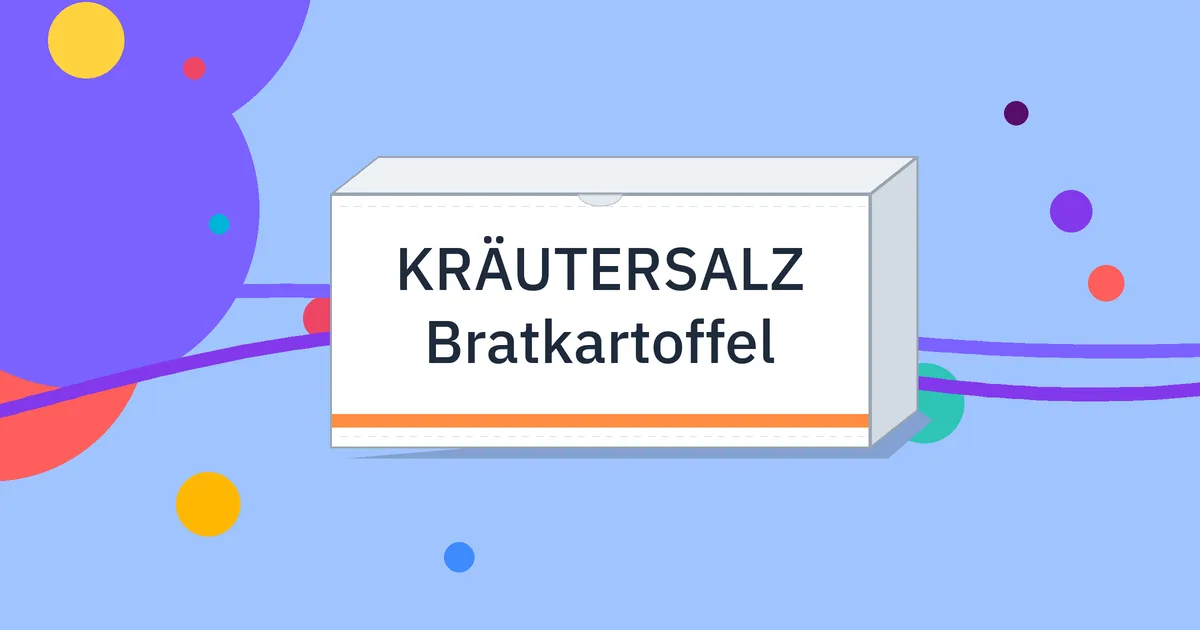 Symbolbild: Packung mit der Aufschrift KRÄUTERSALZ Bratkartoffel (PZN 00219767) – Verfügbarkeit und Bezug in Apotheken in Frankfurt am Main