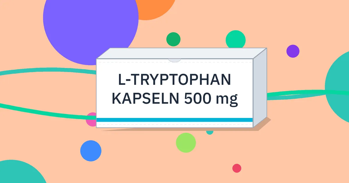 Symbolbild: Packung mit der Aufschrift L-TRYPTOPHAN KAPSELN 500 mg (PZN 16170218) – Verfügbarkeit und Bezug in Apotheken in Frankfurt am Main
