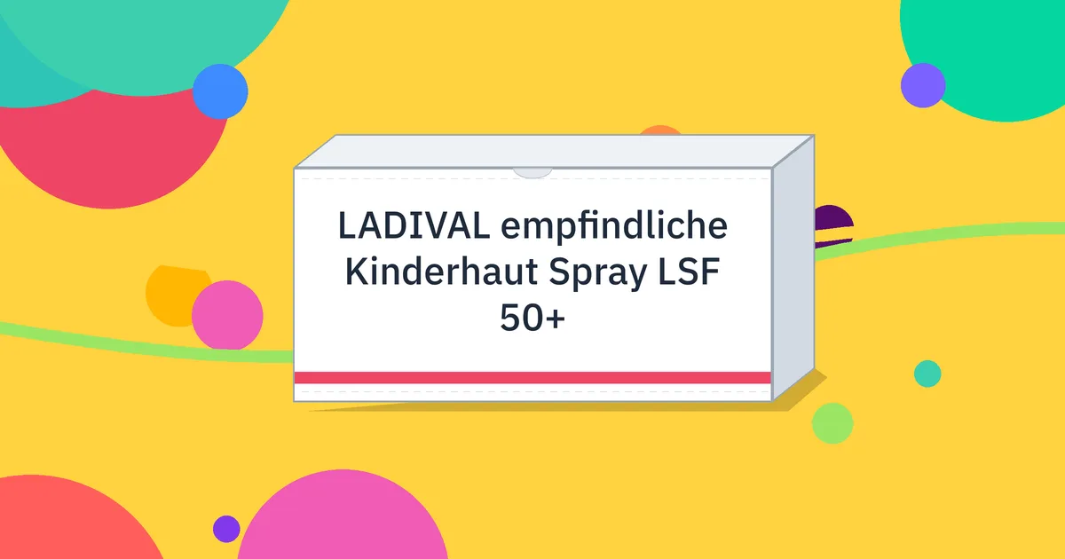 Symbolbild: Packung mit der Aufschrift LADIVAL empfindliche Kinderhaut Spray LSF 50+ (PZN 19362740) – Verfügbarkeit und Bezug in Apotheken in Frankfurt am Main