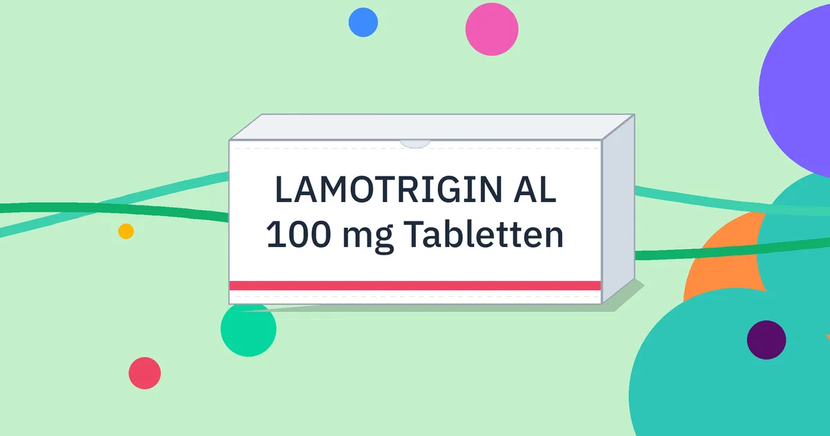 Symbolbild: Packung mit der Aufschrift LAMOTRIGIN AL 100 mg Tabletten (PZN 04192456) – Verfügbarkeit und Bezug in Apotheken in Frankfurt am Main