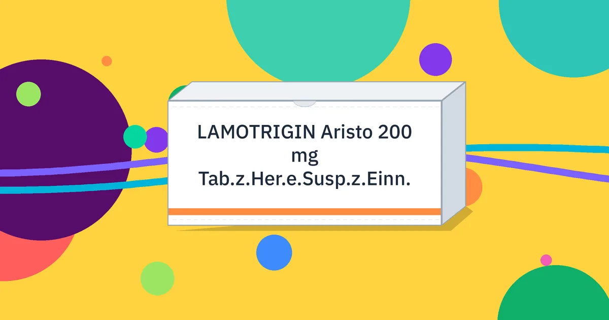 Symbolbild: Packung mit der Aufschrift LAMOTRIGIN Aristo 200 mg Tab.z.Her.e.Susp.z.Einn. (PZN 05510993) – Verfügbarkeit und Bezug in Apotheken in Frankfurt am Main