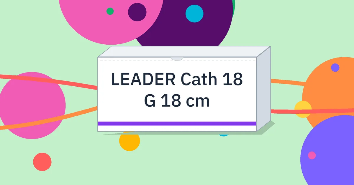 Symbolbild: Packung mit der Aufschrift LEADER Cath 18 G 18 cm (PZN 09380458) – Verfügbarkeit und Bezug in Apotheken in Frankfurt am Main