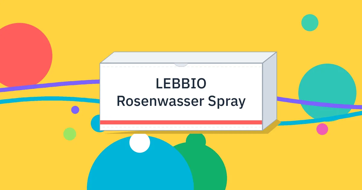 Symbolbild: Packung mit der Aufschrift LEBBIO Rosenwasser Spray (PZN 19672127) – Verfügbarkeit und Bezug in Apotheken in Frankfurt am Main