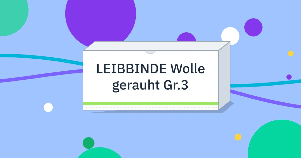 Symbolbild: Packung mit der Aufschrift LEIBBINDE Wolle gerauht Gr.3 (PZN 01731875) – Verfügbarkeit und Bezug in Apotheken in Frankfurt am Main