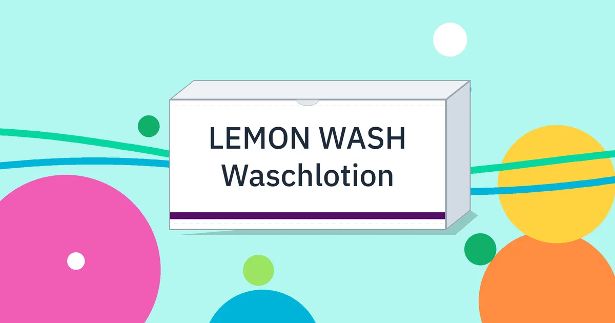 Symbolbild: Packung mit der Aufschrift LEMON WASH Waschlotion (PZN 07777157) – Verfügbarkeit und Bezug in Apotheken in Frankfurt am Main