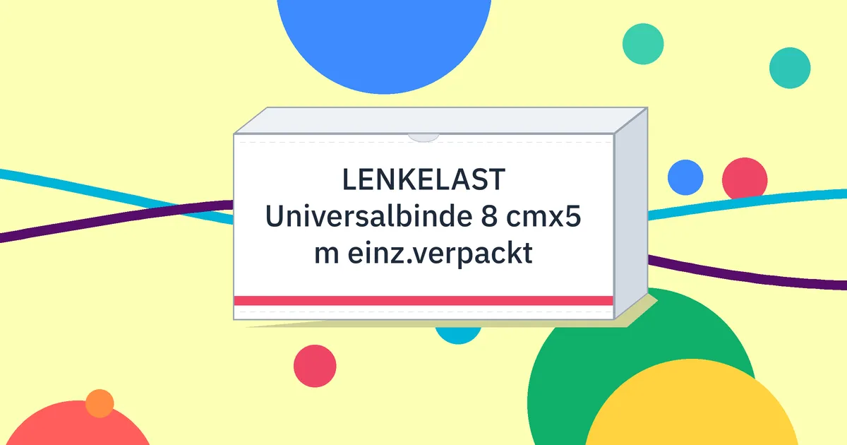 Symbolbild: Packung mit der Aufschrift LENKELAST Universalbinde 8 cmx5 m einz.verpackt (PZN 10931426) – Verfügbarkeit und Bezug in Apotheken in Frankfurt am Main