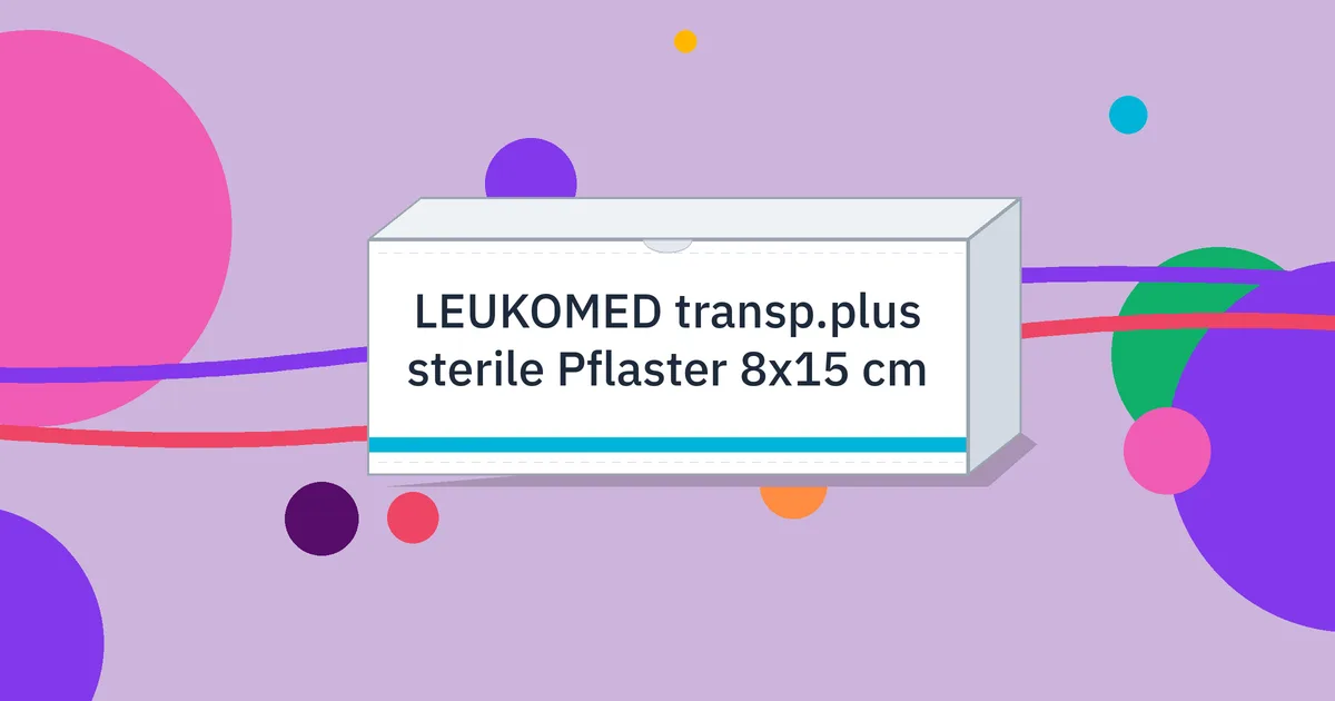 Symbolbild: Packung mit der Aufschrift LEUKOMED transp.plus sterile Pflaster 8x15 cm (PZN 01051212) – Verfügbarkeit und Bezug in Apotheken in Frankfurt am Main