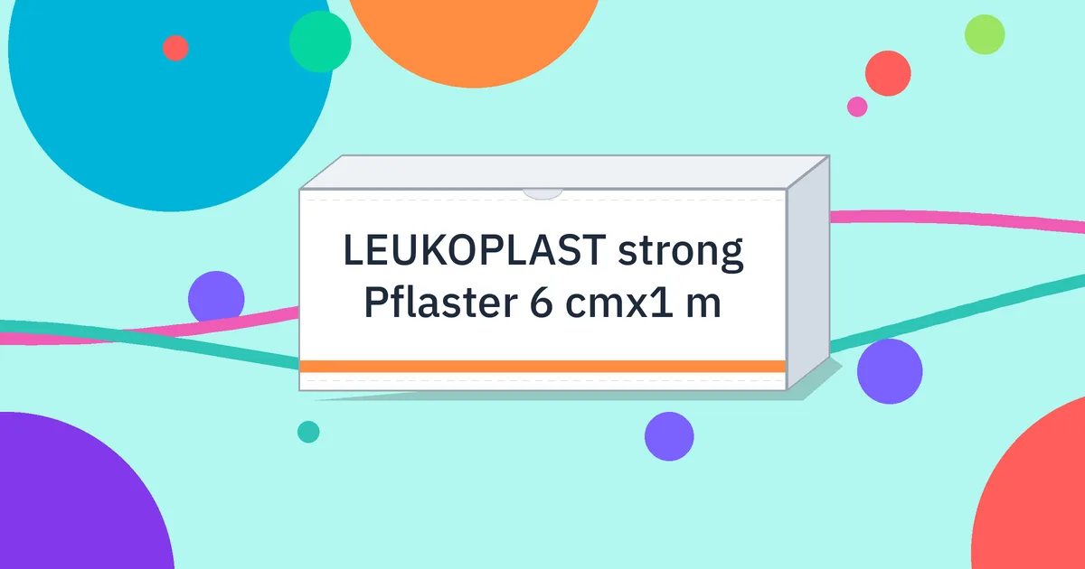 Symbolbild: Packung mit der Aufschrift LEUKOPLAST strong Pflaster 6 cmx1 m (PZN 14219860) – Verfügbarkeit und Bezug in Apotheken in Frankfurt am Main