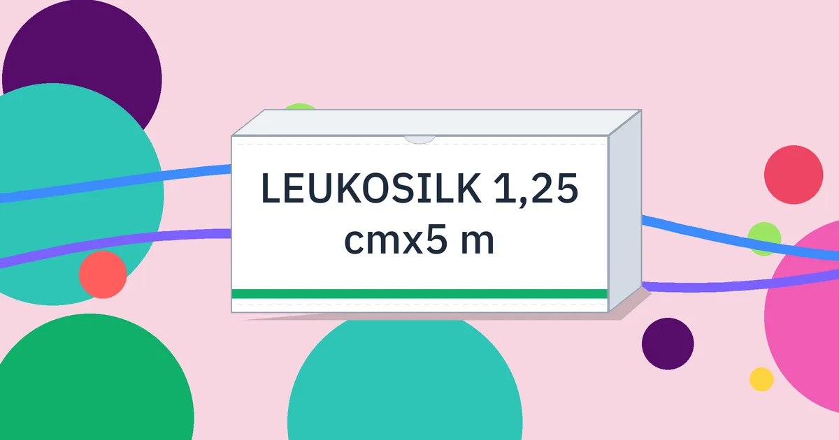 Symbolbild: Packung mit der Aufschrift LEUKOSILK 1,25 cmx5 m (PZN 16833280) – Verfügbarkeit und Bezug in Apotheken in Frankfurt am Main