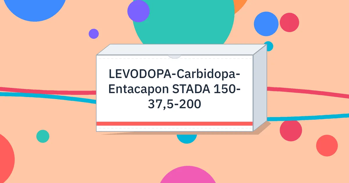 Symbolbild: Packung mit der Aufschrift LEVODOPA-Carbidopa-Entacapon STADA 150-37,5-200 (PZN 10386845) – Verfügbarkeit und Bezug in Apotheken in Frankfurt am Main
