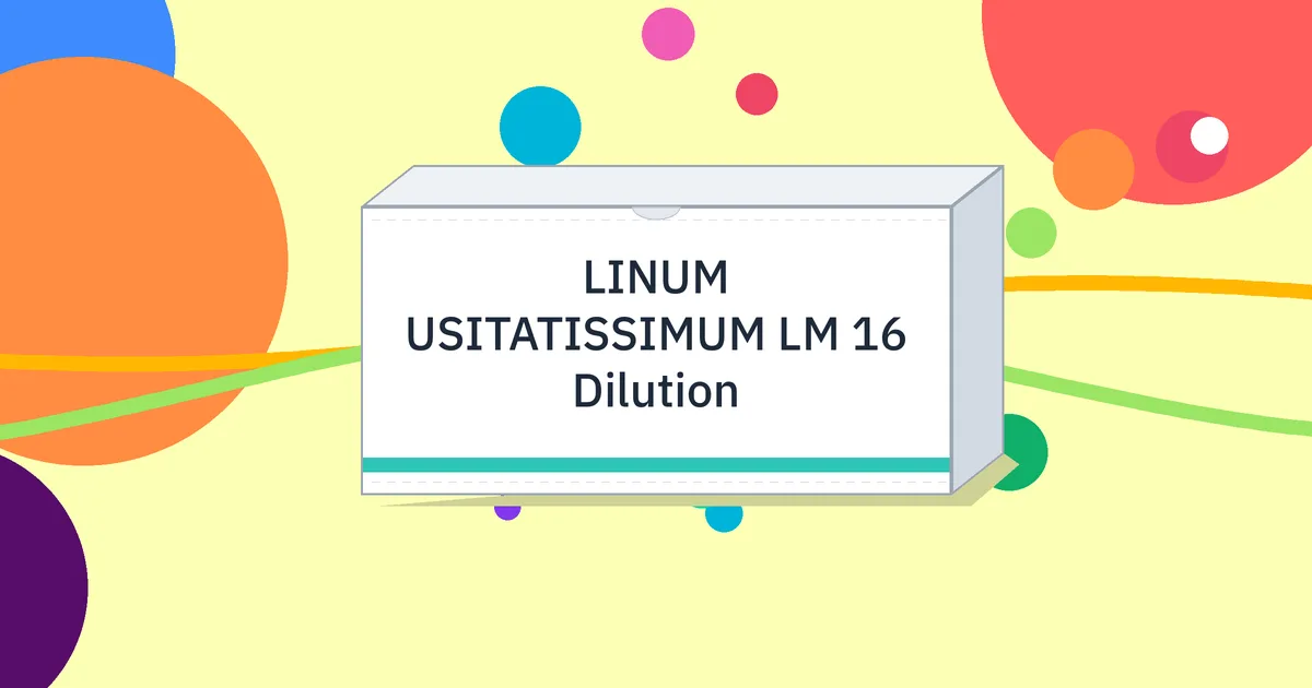 Symbolbild: Packung mit der Aufschrift LINUM USITATISSIMUM LM 16 Dilution (PZN 13530610) – Verfügbarkeit und Bezug in Apotheken in Frankfurt am Main