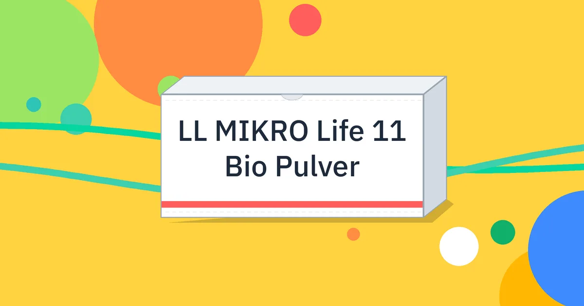 Symbolbild: Packung mit der Aufschrift LL MIKRO Life 11 Bio Pulver (PZN 19794505) – Verfügbarkeit und Bezug in Apotheken in Frankfurt am Main