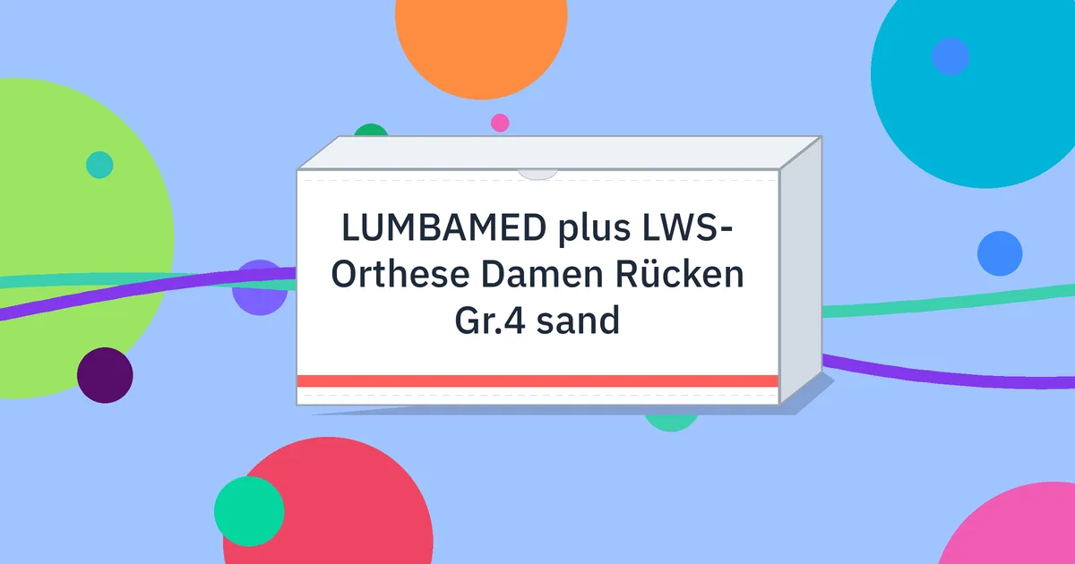 Symbolbild: Packung mit der Aufschrift LUMBAMED plus LWS-Orthese Damen Rücken Gr.4 sand (PZN 18827757) – Verfügbarkeit und Bezug in Apotheken in Frankfurt am Main