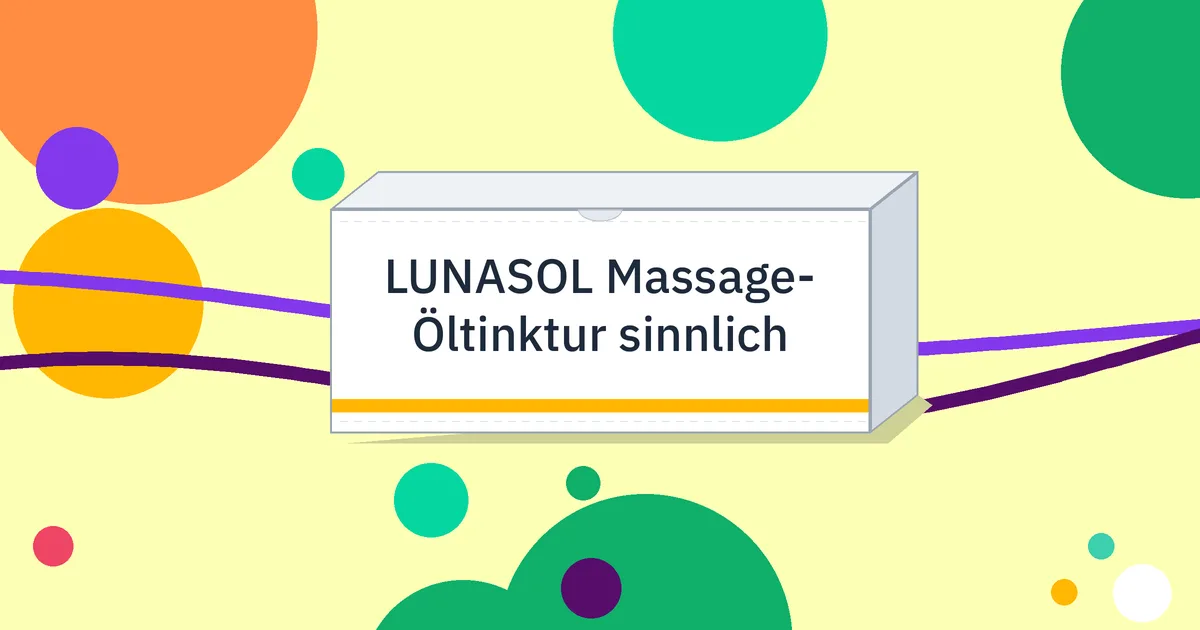 Symbolbild: Packung mit der Aufschrift LUNASOL Massage-Öltinktur sinnlich (PZN 19755959) – Verfügbarkeit und Bezug in Apotheken in Frankfurt am Main