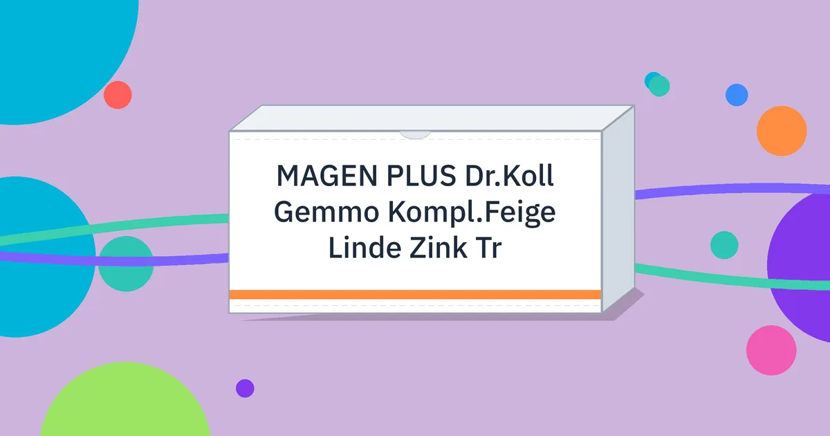 Symbolbild: Packung mit der Aufschrift MAGEN PLUS Dr.Koll Gemmo Kompl.Feige Linde Zink Tr (PZN 18137633) – Verfügbarkeit und Bezug in Apotheken in Frankfurt am Main
