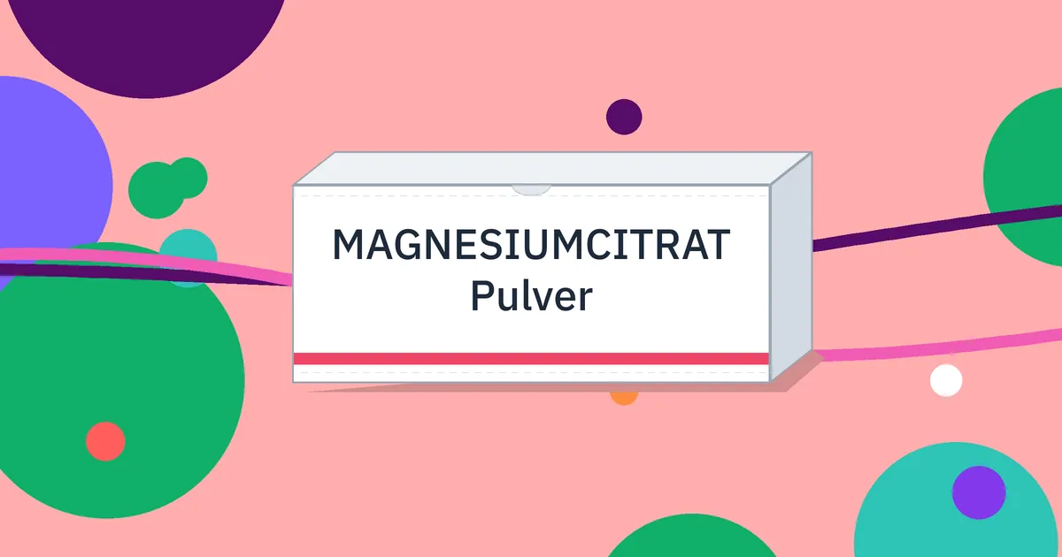 Symbolbild: Packung mit der Aufschrift MAGNESIUMCITRAT Pulver (PZN 20358703) – Verfügbarkeit und Bezug in Apotheken in Frankfurt am Main