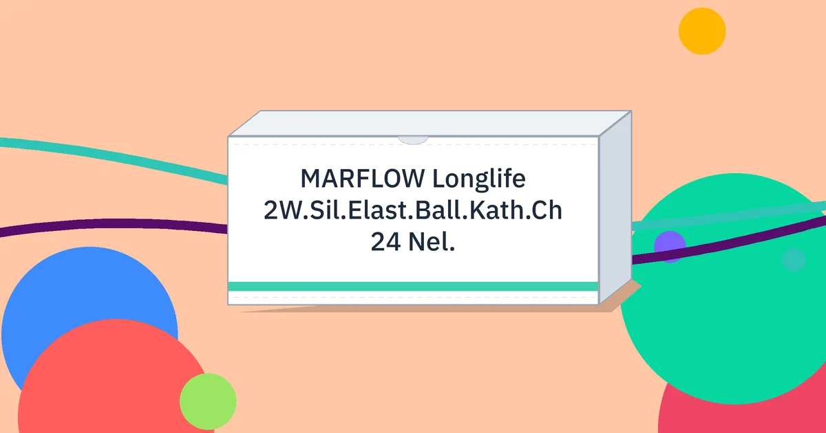Symbolbild: Packung mit der Aufschrift MARFLOW Longlife 2W.Sil.Elast.Ball.Kath.Ch 24 Nel. (PZN 16531679) – Verfügbarkeit und Bezug in Apotheken in Frankfurt am Main