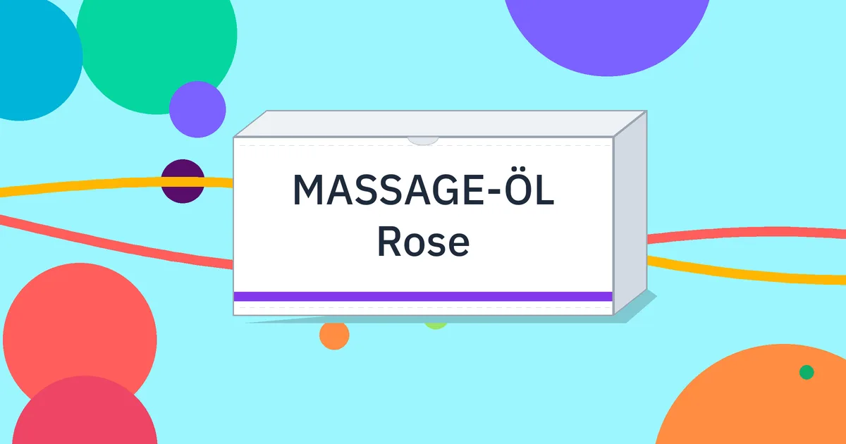 Symbolbild: Packung mit der Aufschrift MASSAGE-ÖL Rose (PZN 03726476) – Verfügbarkeit und Bezug in Apotheken in Frankfurt am Main